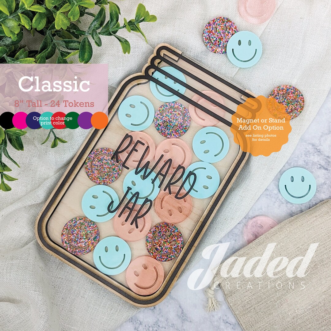 Custom Reward Jar With Tokens Classroom Teacher Star Jar Chore Chart ...