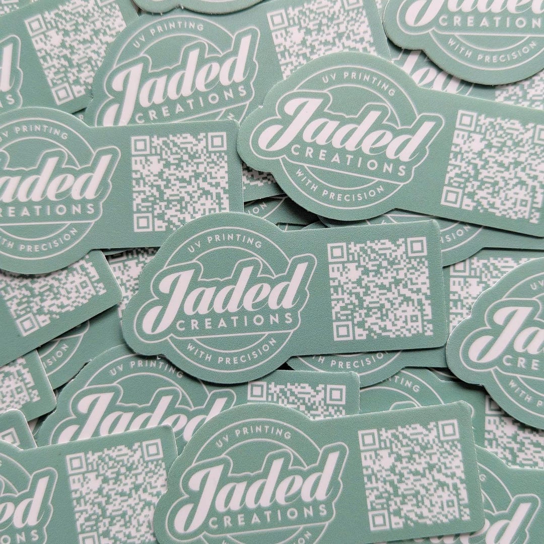 Custom QR Code Logo Stickers Vinyl Printed Contour Company Brand ...