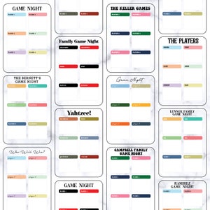 Personalized Family Game Night Scoreboard: Acrylic Dry Erase Tracker - Etsy
