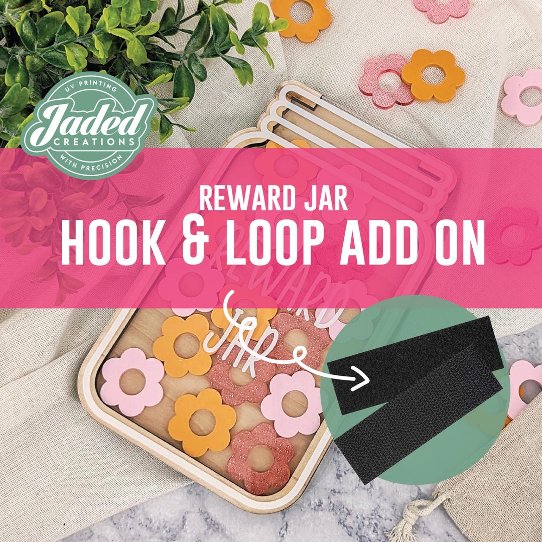 Custom Reward Jar Hook & Loop Tape Add on Classroom Teacher Star Jar ...