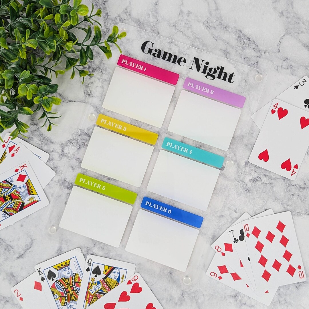 Family Game Night Score Tracker Personalized Score Card Poker Lover ...