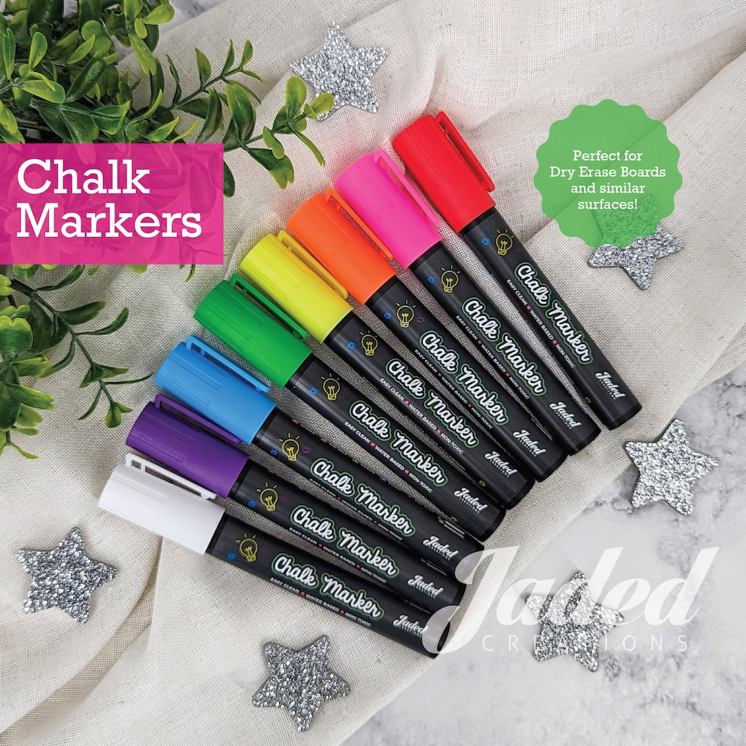 Chalk Markers for Dry Erase Boards, Colorful Neon 8 Pack Teacher Gifts ...
