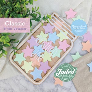 Custom Reward Jar and Tokens Rainbow Classroom Teacher Star Jar Chore ...