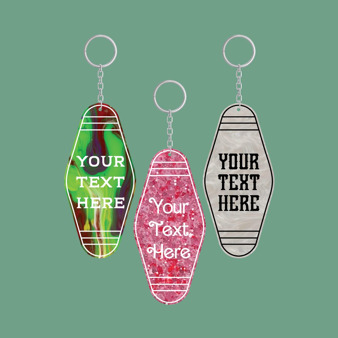 Custom Retro Motel Keychain: Personalized Acrylic Keepsake - Etsy