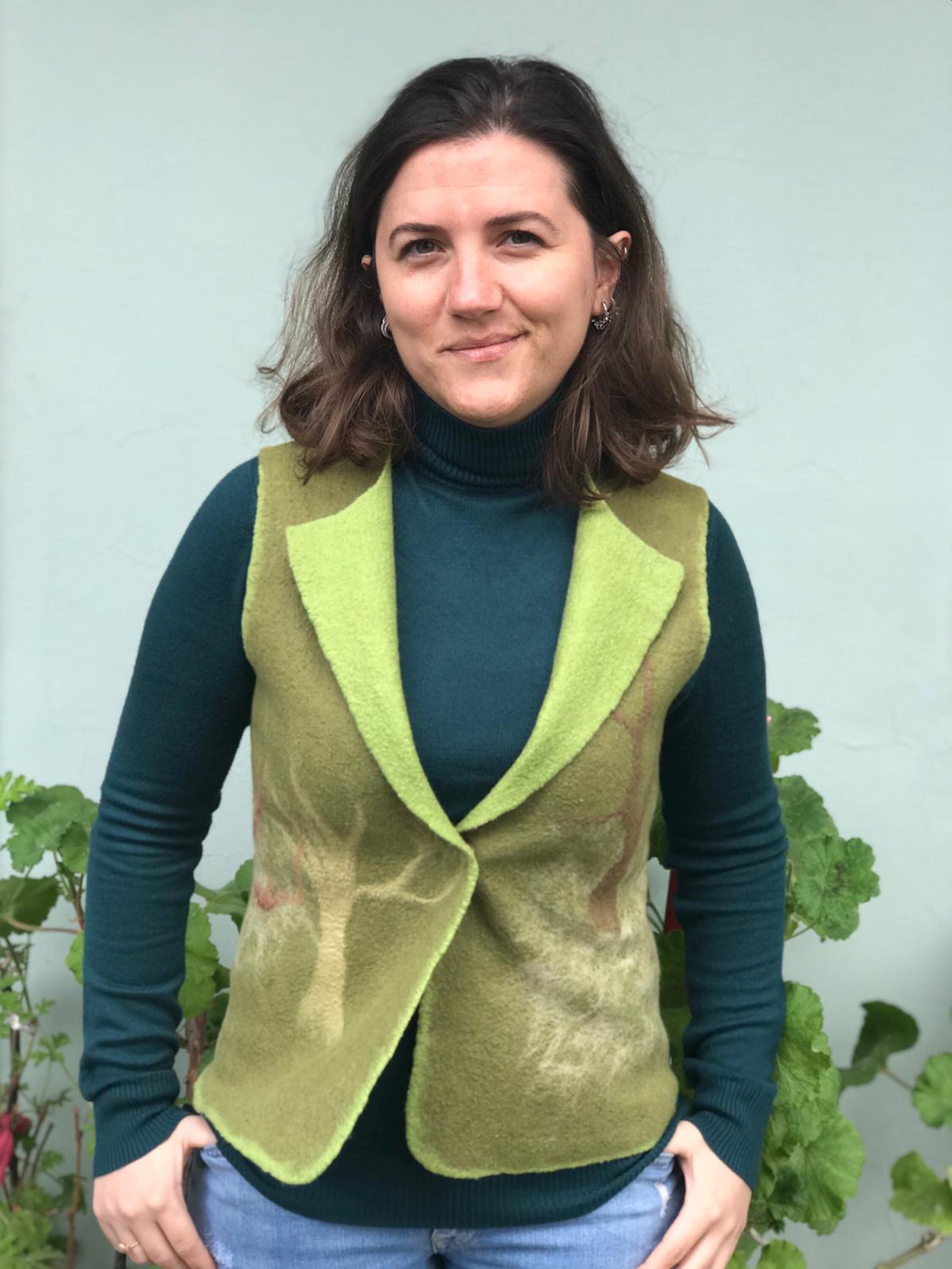 The Crow Theme, Merino Wool Felt Vest With Staple Clothing, Winter ...