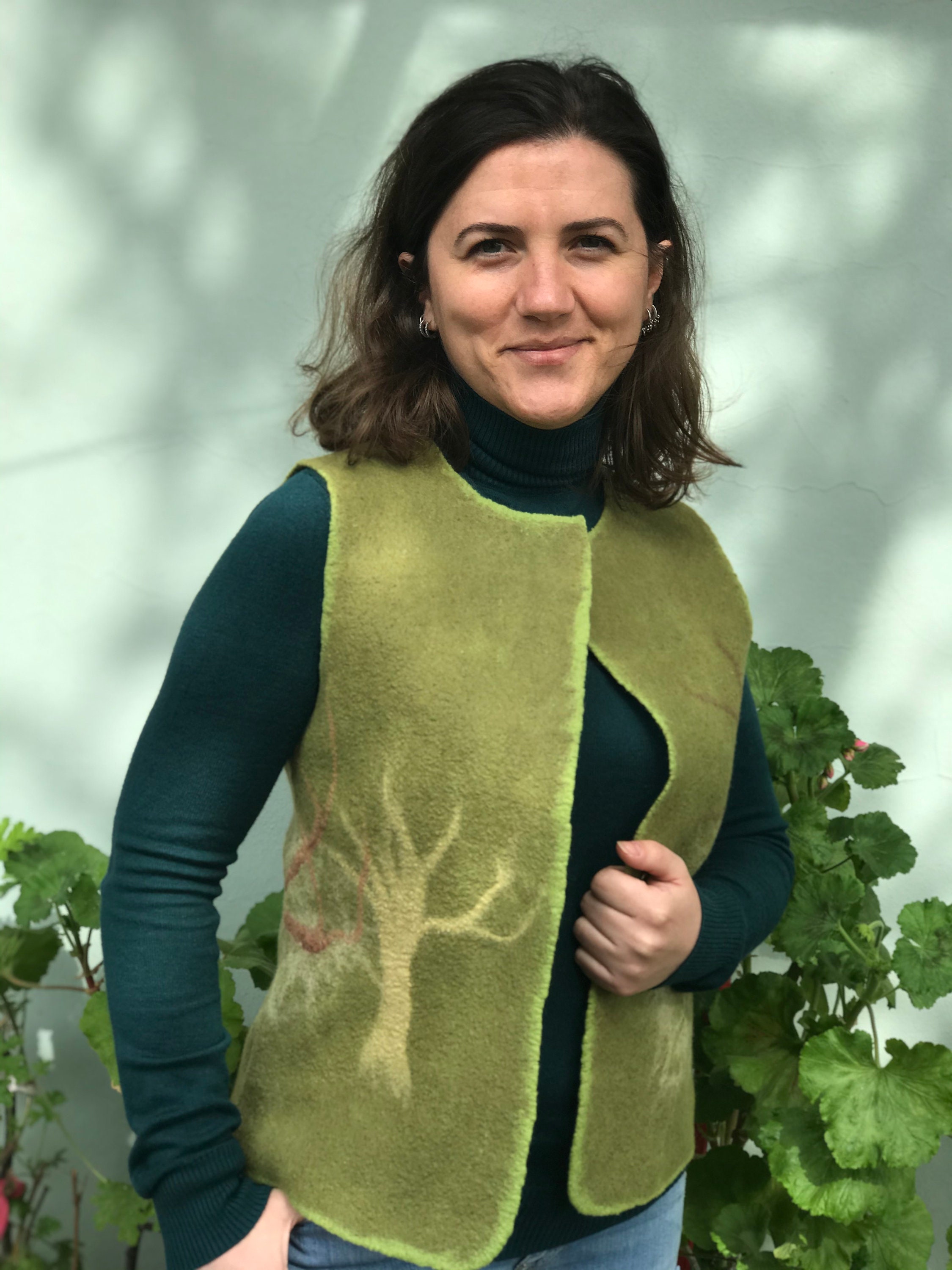 The Crow Theme, Merino Wool Felt Vest With Staple Clothing, Winter ...