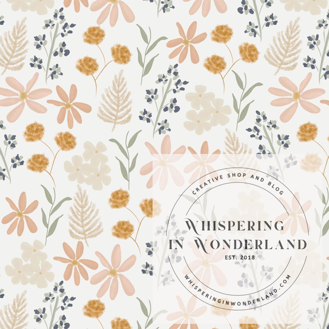 Floral Seamless Pattern: Spring Blooms, Pink Flowers (300 DPI PNG Download) - Etsy