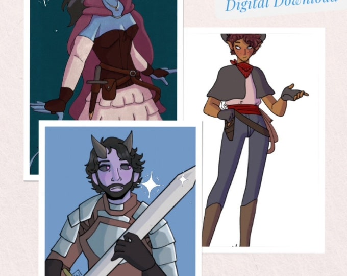 Digital Character Art full Body D&D Character Art Original Character ...