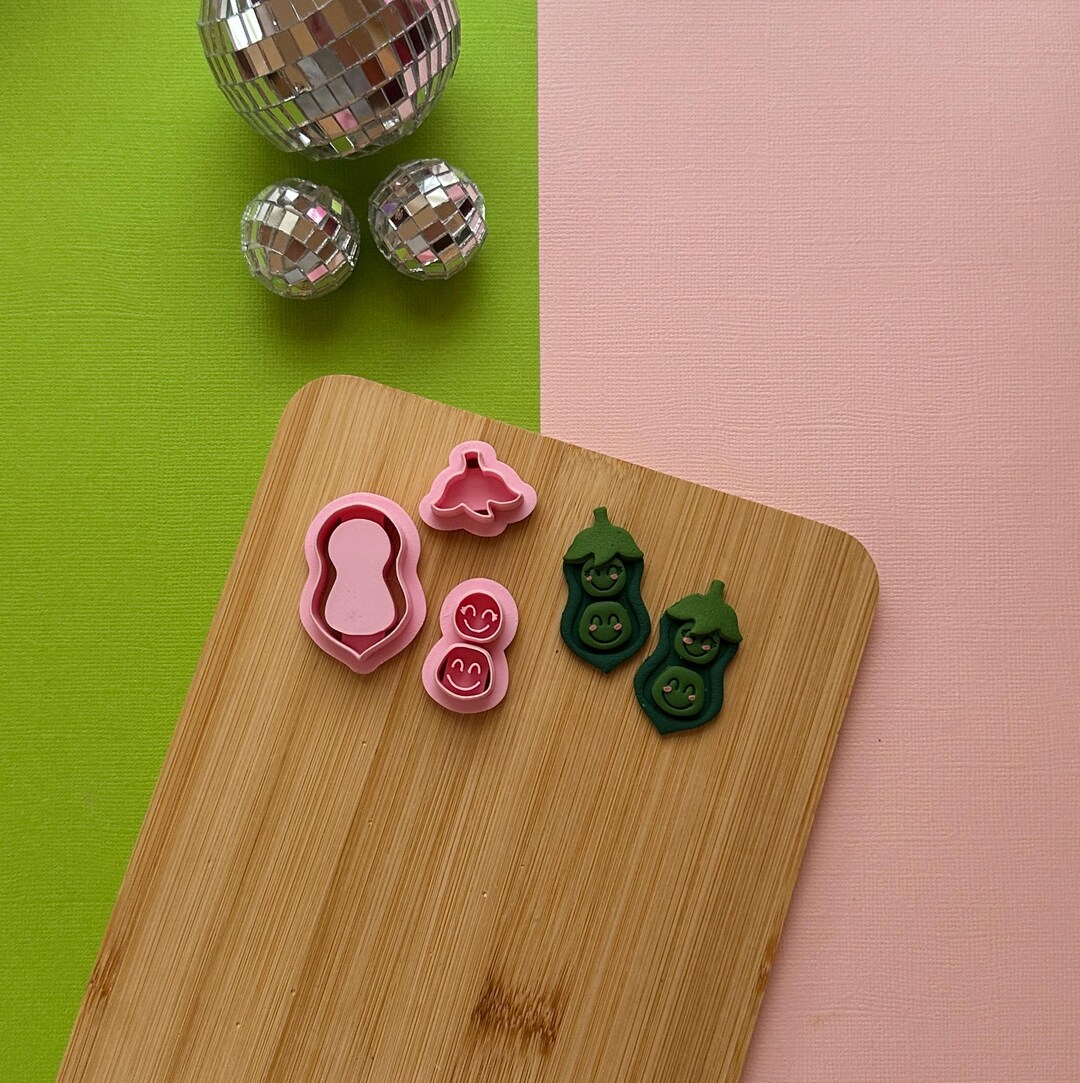 Peas in a Pod Clay Cutter Set | Polymer Clay Shapes | Valentine - Etsy