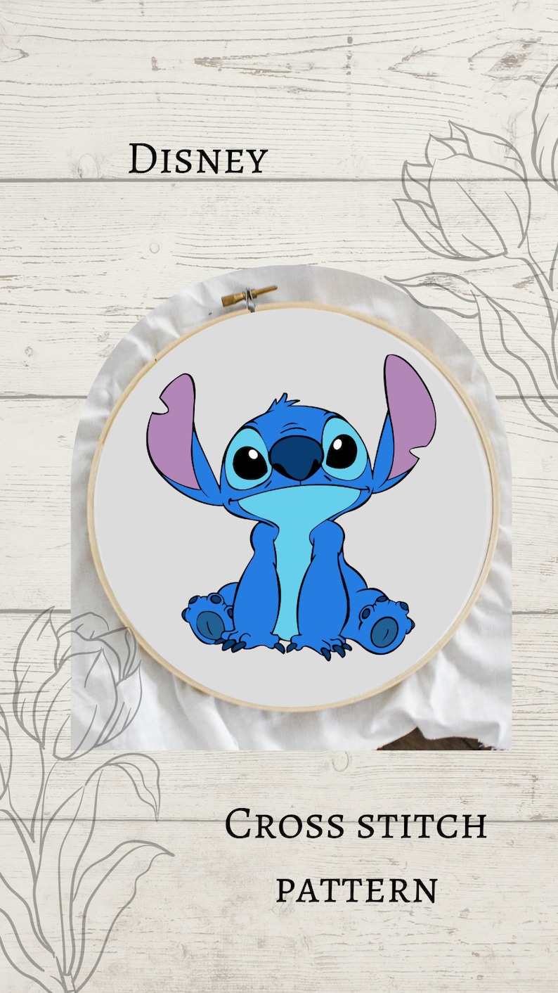 Blue Alien Cross Stitch Pattern, Cute Sci-fi Character, Kawaii Cartoon ...