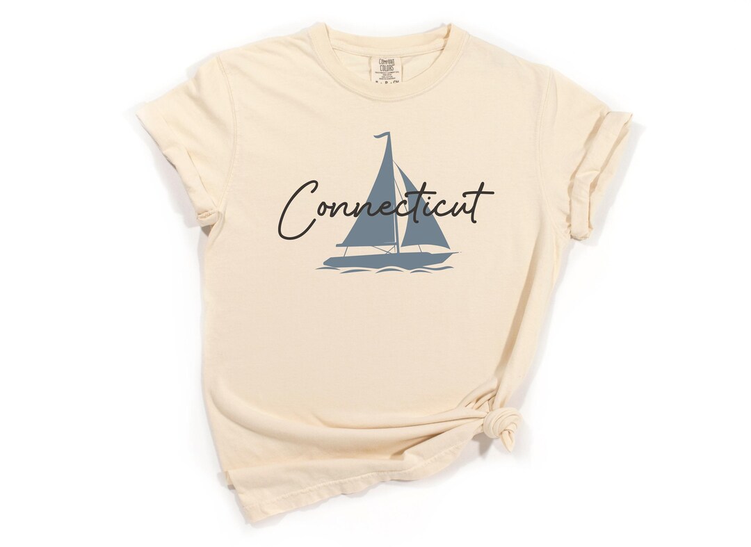 Connecticut Shirt, Sailboat Design, Minimalist Style, Comfort Colors T ...