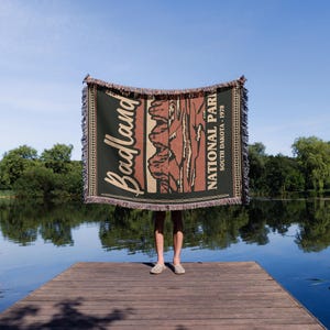 Badlands National Park Woven Blanket With Fringes – South Dakota Cotton ...