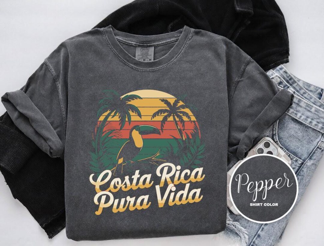Costa Rica Pura Vida Comfort Colors T-shirt, Long Sleeve, Sweatshirt ...
