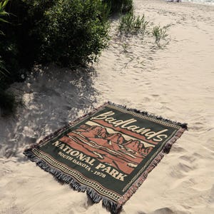 Badlands National Park Woven Blanket With Fringes – South Dakota Cotton ...