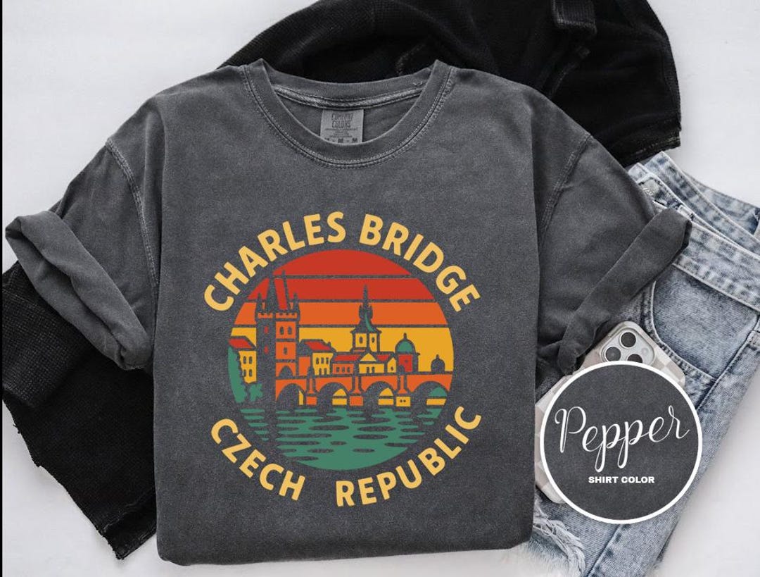 Charles Bridge Czech Republic Shirt, Comfort Colors T-shirt — Prague ...