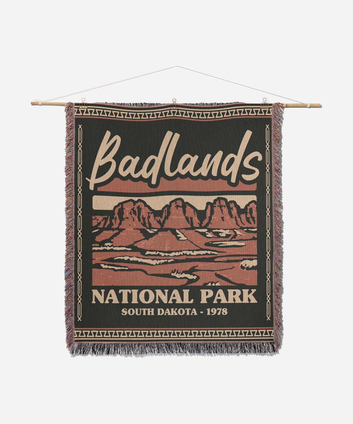 Badlands National Park Woven Blanket With Fringes – South Dakota Cotton ...
