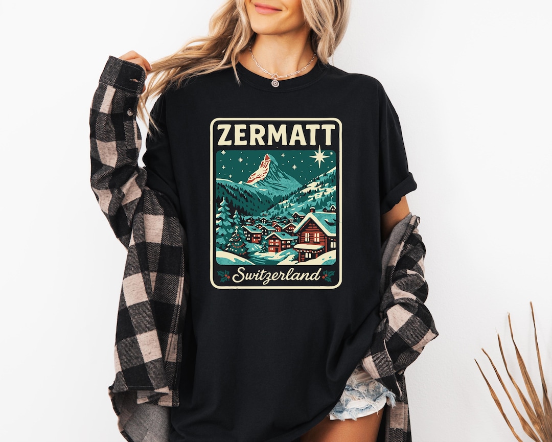 Zermatt Switzerland Shirt, Comfort Colors T-shirt — Matterhorn Alps ...