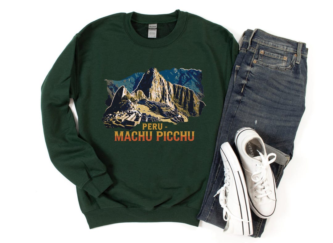 Machu Picchu Peru Crewneck Sweatshirt, Inca Ruins Travel Design - Etsy
