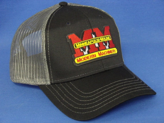 Minneapolis Moline Tractor Logo on A Black and Charcoal Mesh - Etsy