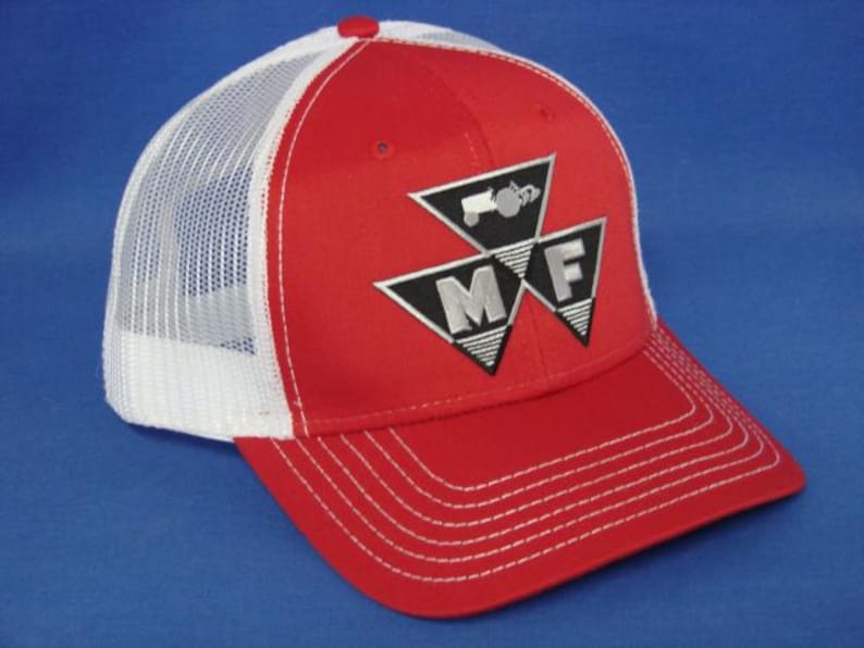 Massey Ferguson Tractor Logo on A Red With White Mesh Trucker Hat ...
