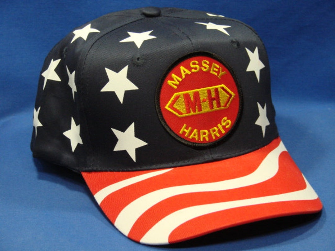 Massey Harris Tractor Logo Keystone Stars & Stripes High Crown Trucker ...
