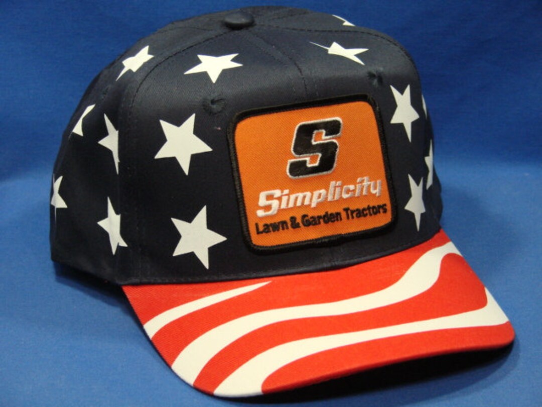 Simplicity Garden Tractor Logo Stars & Stripes High Crown Trucker Hat ...