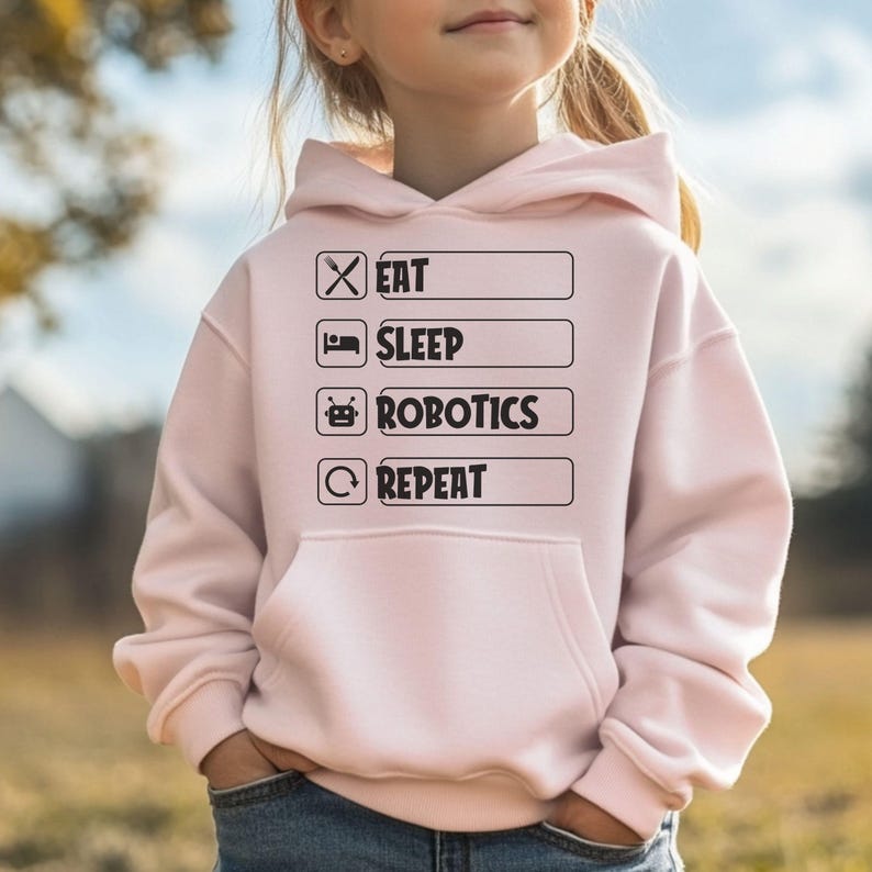 Youth Robotics Hoodie - Eat Sleep Robotics Repeat - Boys, Girls ...