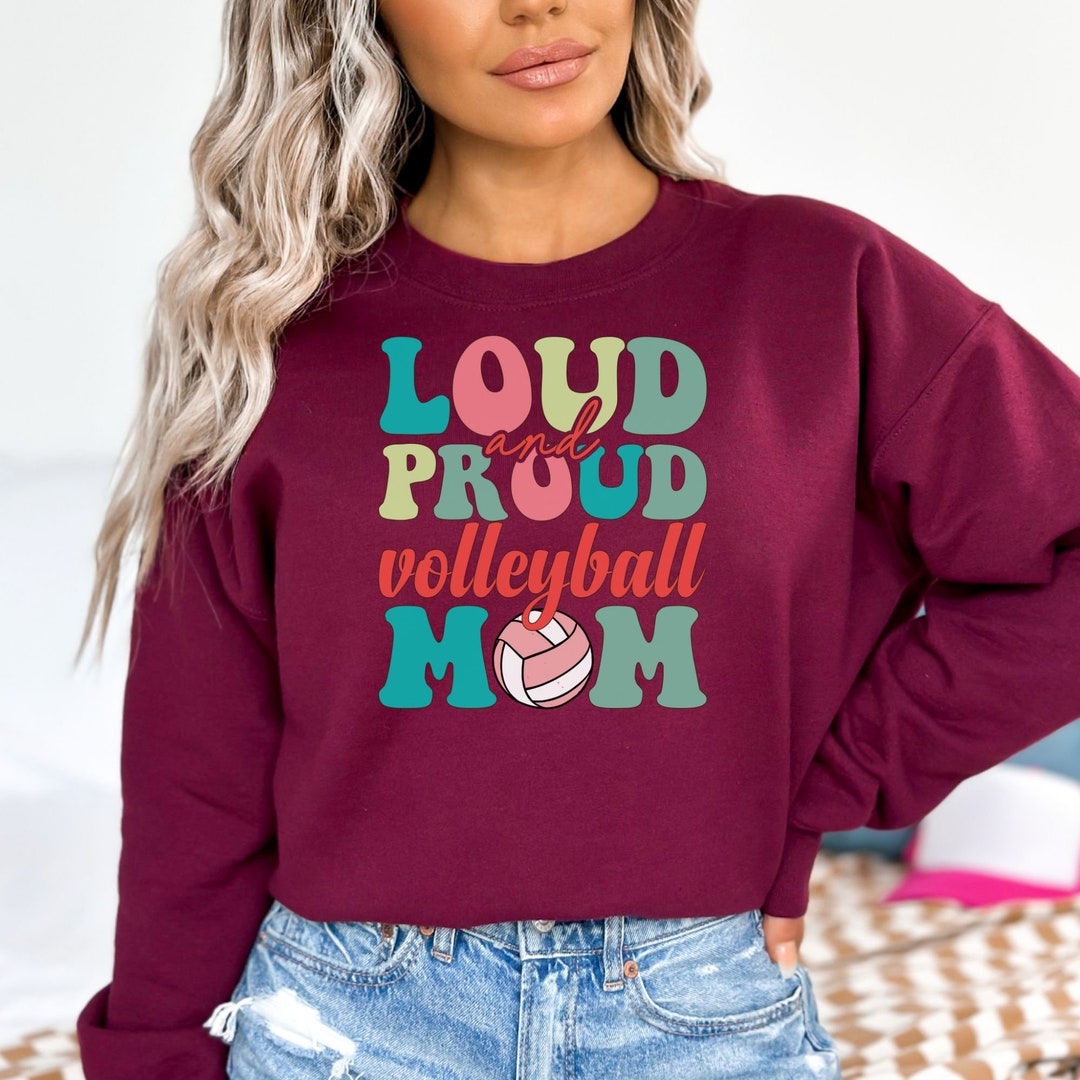 Volleyball Mom Crewneck Sweatshirt Retro Style Volleyball Mom ...