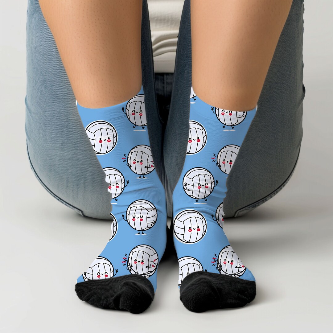 Cute Volleyball Socks - Gift for Volleyball Player - Kawaii Volleyball ...