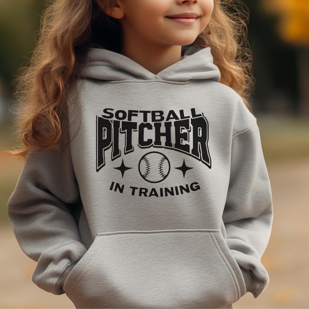 Girls Softball Hoodie - Pitcher in Training Youth Sweatshirt - Gift for ...