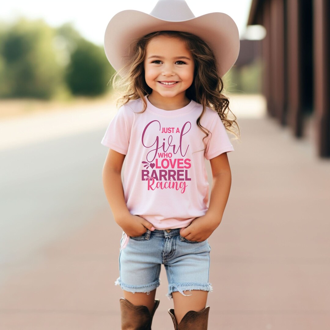 Girl's Barrel Racing Shirt - Kids Rodeo - Just a Girl Who Loves Barrel ...
