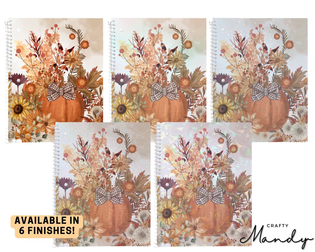 Fall Harvest Lined Notebook, Spiral Notebook, Fall Notebook, Autumnal ...