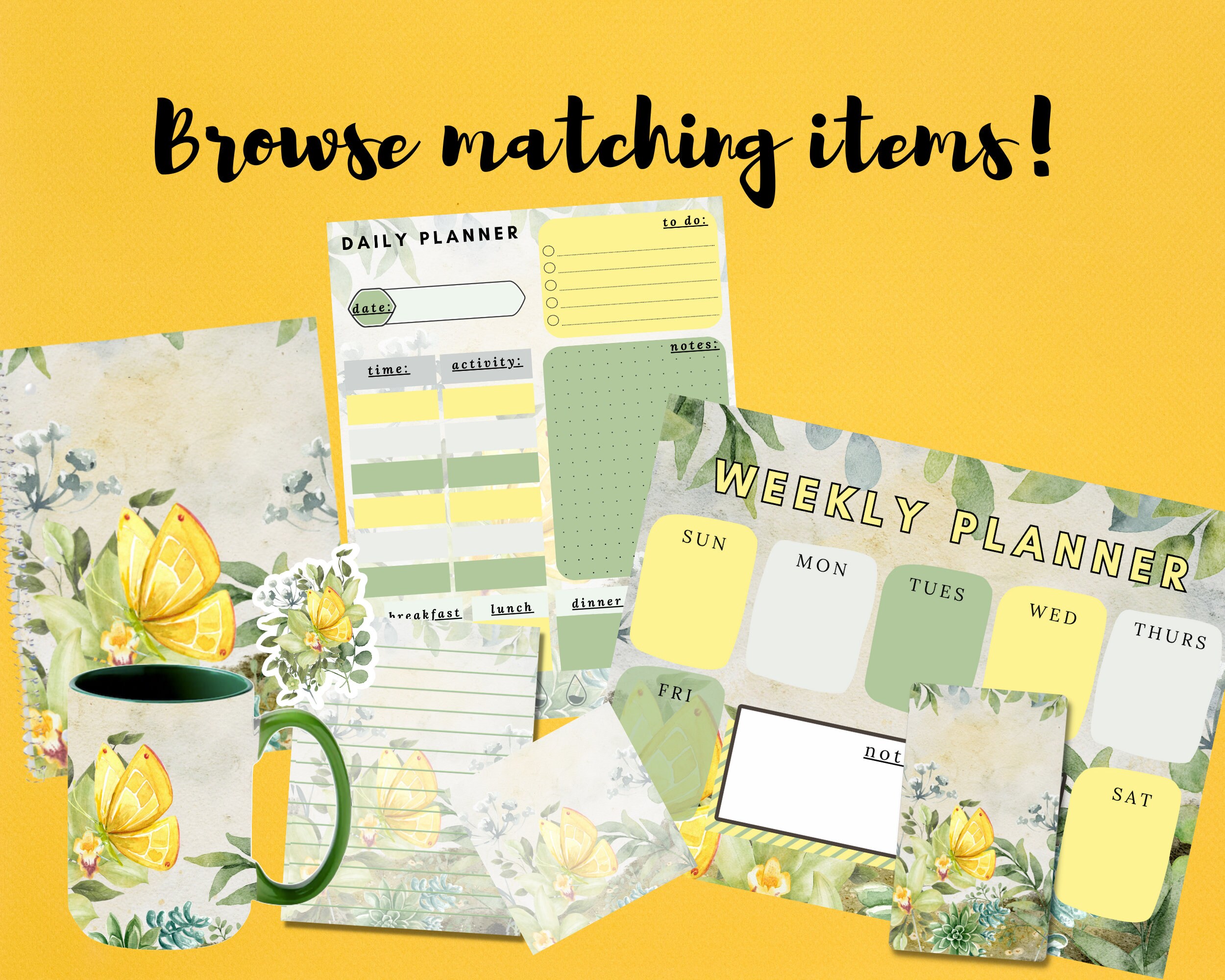 BOTANICAL Garden Weekly Planner- Tear Away Notepad - Botanical Notepad ...