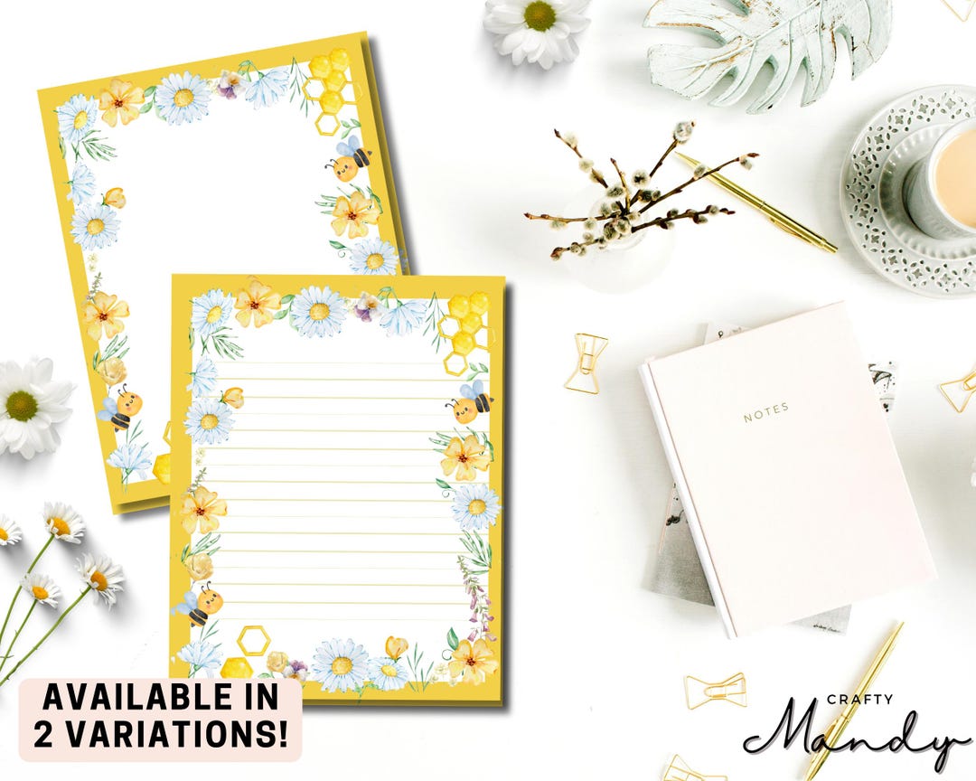 Honeydew Meadow Stationery Set – Bumblebee and Daisy Letter Writing ...