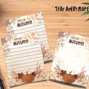 Hello Autumn Notepad - Tear Away Notepad - Fall Notepad - Autumn - Memo ...