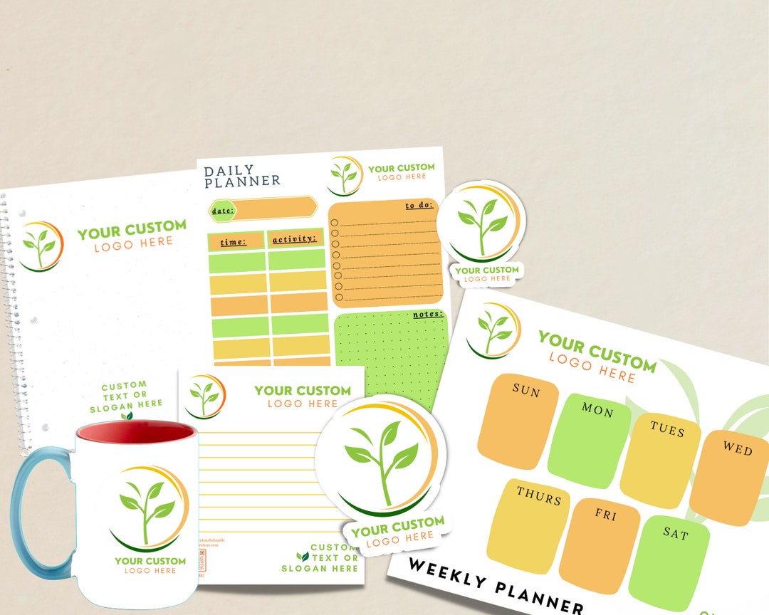 Custom Branded BUNDLE- Stationery Bundle - Notebook - Sticker Decals ...