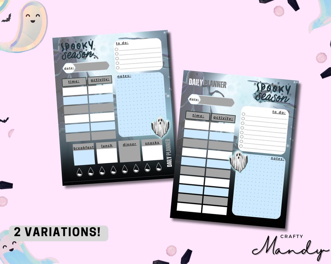 Spooky Season Daily Planner- Tear Away Notepad - Memo Pad- Daily ...