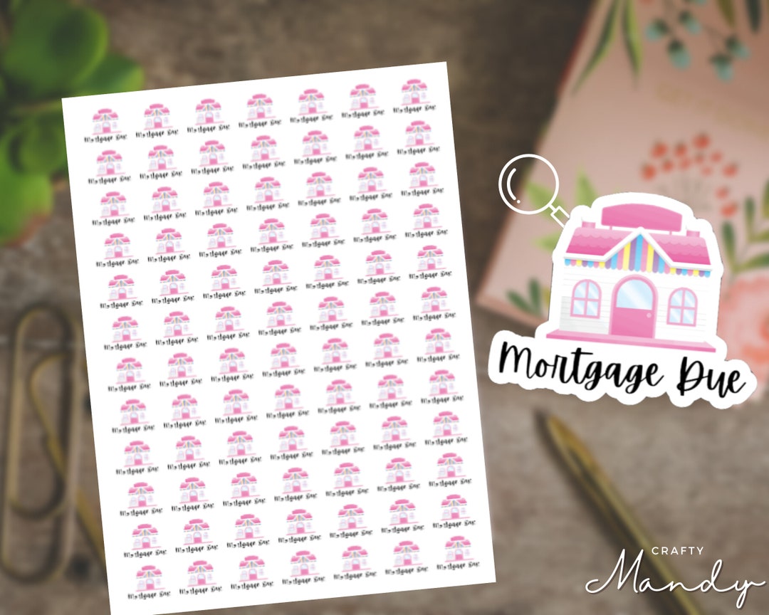 Mortgage Due Mini Planner Sticker | Kiss-cut Sticker Sheets, Custom ...