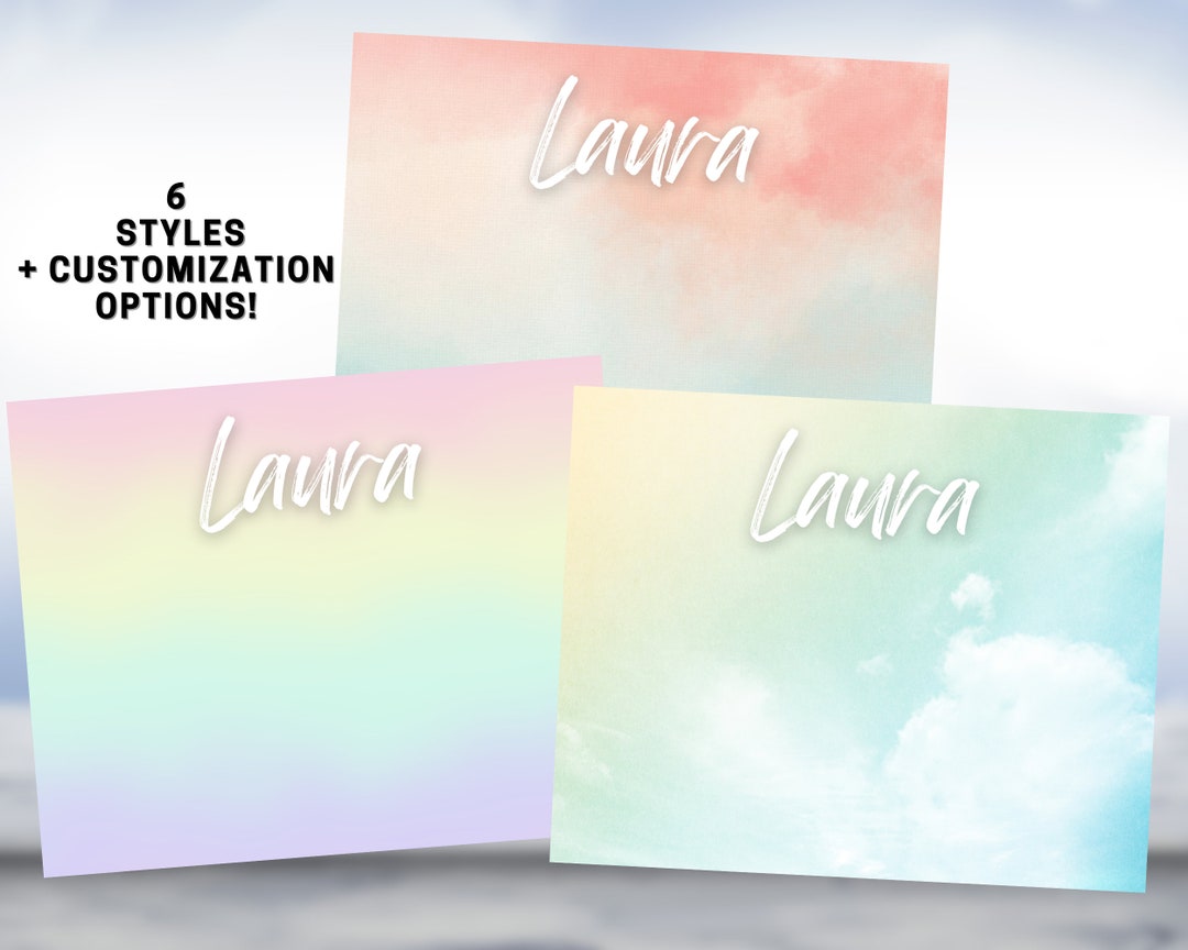 PASTEL Rainbow Gradient Personalized Stationery Set | Personalized ...