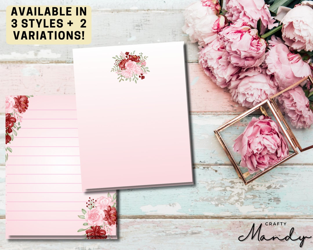 Lovely Florals Notepad - Tear Away Notepad - Florals - Memo Pad - Lined ...