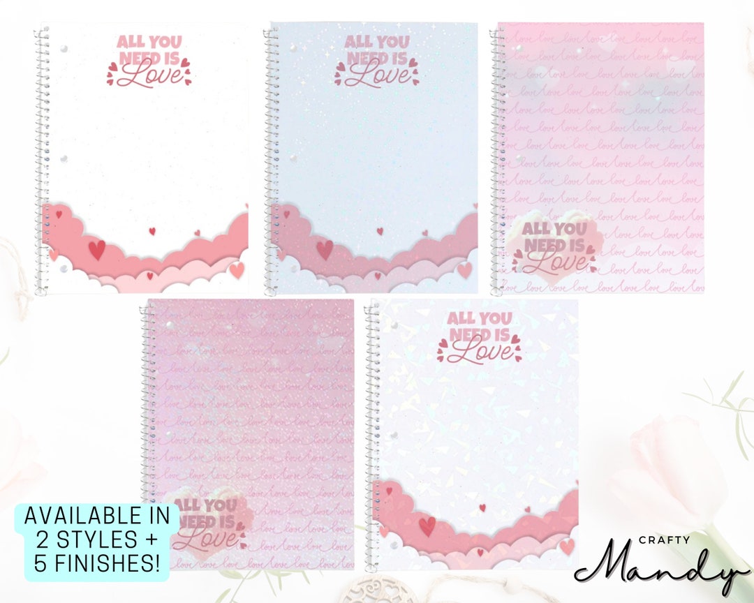 All You Need is Love Lined Notebook, Spiral Notebook, Pink Notebook ...