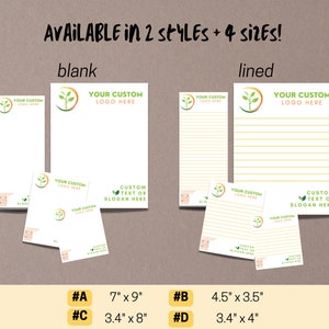 Custom Branded Logo Notepad - Lined Notepad - Memo Pad - Corporate ...