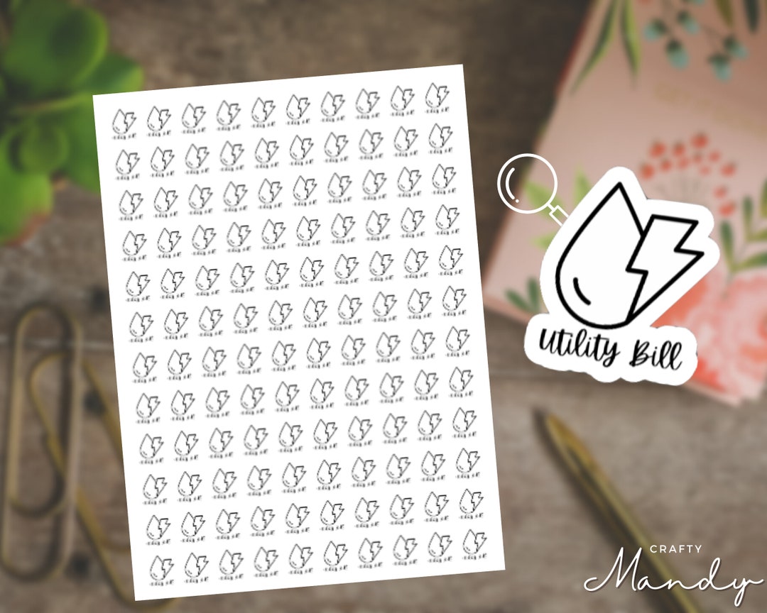 Utility Bill Mini Planner Sticker | Kiss-cut Sticker Sheets, Custom ...