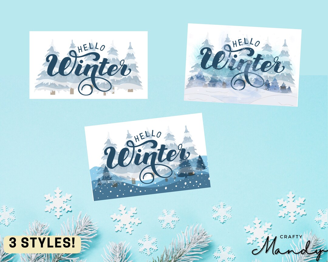 Hello Winter Decal, Sticker Decal, Vinyl Decal, Winter, Winter Sticker ...