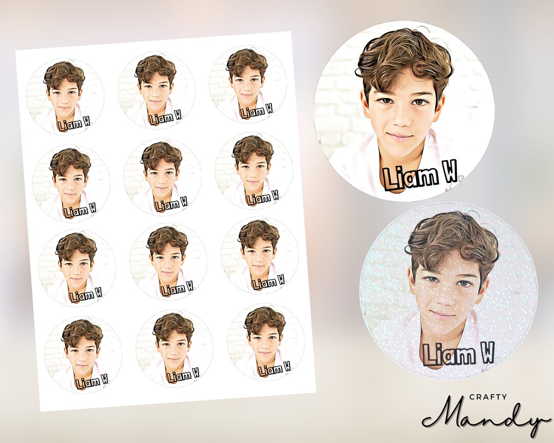 Photo Face and Name Stickers | Custom Cartoon Stickers, Cartoon Kid ...