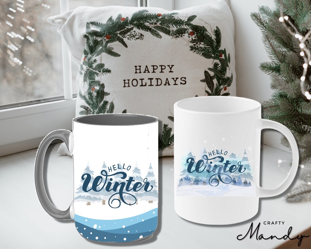 Hello Winter Ceramic Mug, Winter Theme, Cold Weather, Cold Season ...