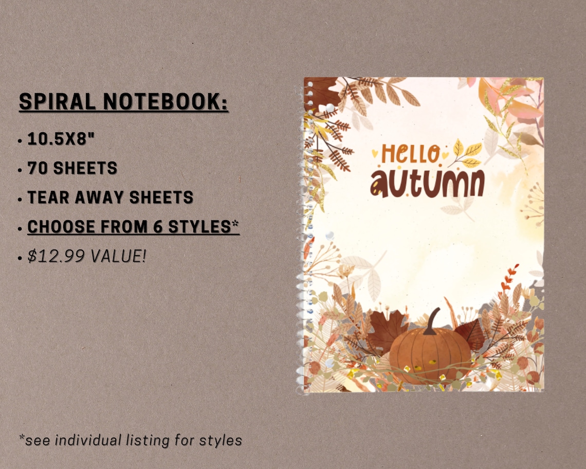 Hello Autumn BUNDLE- Stationery Bundle - Notebook - Sticker Decals ...