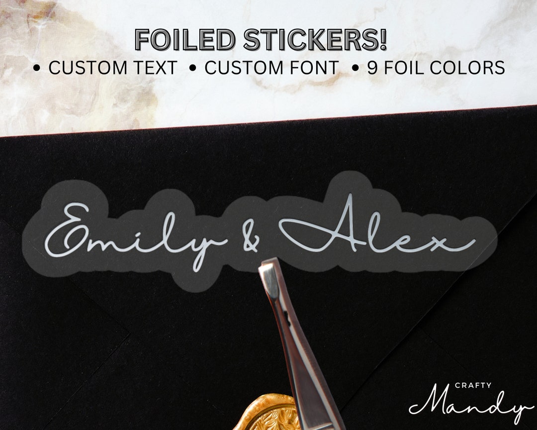CUSTOM Foil Stickers, Foiled Text Stickers, Die Cut Stickers ...