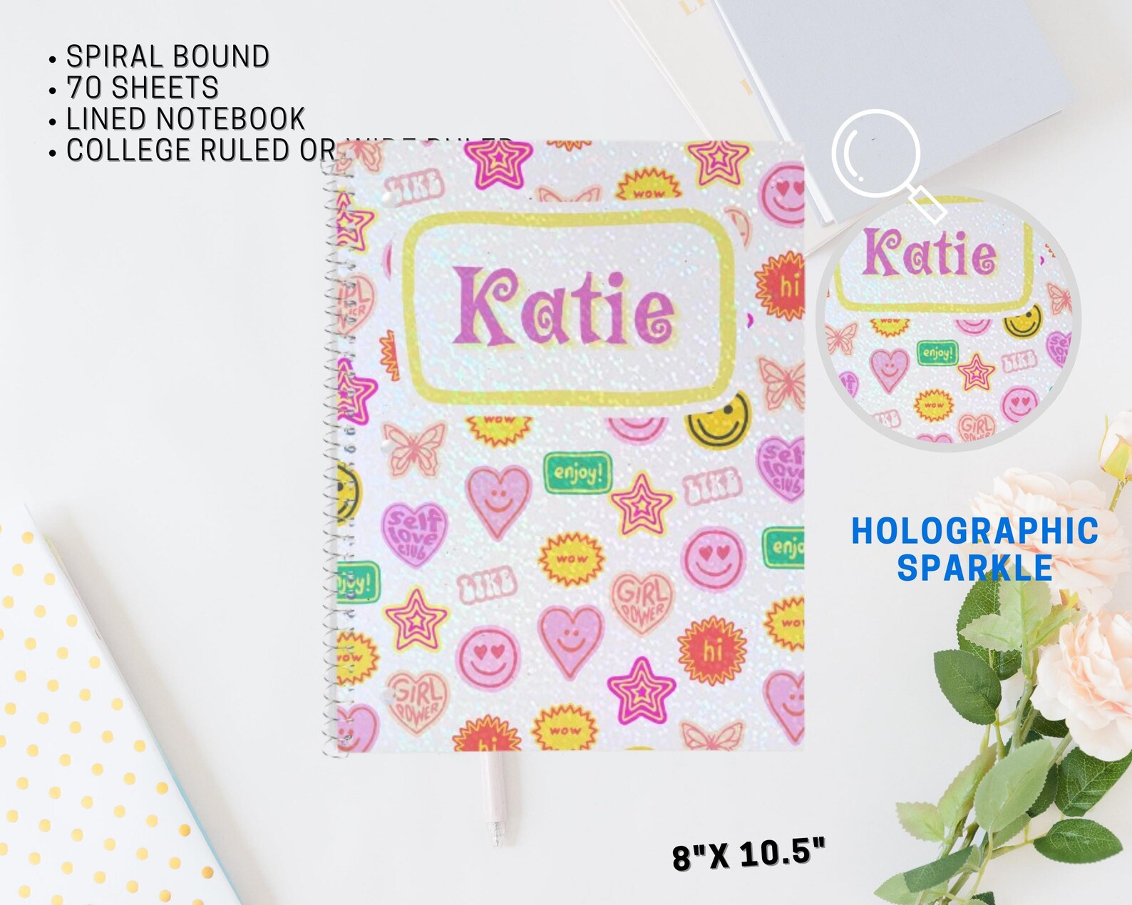 Colorful Sticker Emojis Notebook, Spiral Notebook, Sticker Notebook ...