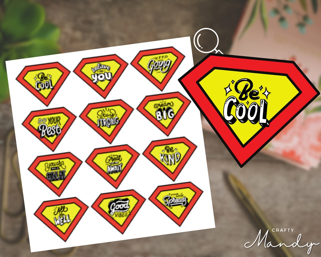 12 Pc Set SUPERHERO Kids Positivity Reward Stickers | Kids Stickers ...